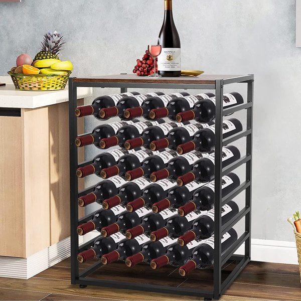 Williston Forge Wine Rack Free Standing 6-tier 30 Bottles Wine Holder Display Storage Shelves ...